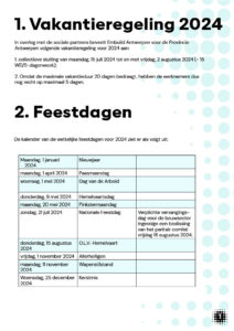 Vakantieregeling 2024 provincie Antwerpen inhaalrustdagen - feestdagen ...
