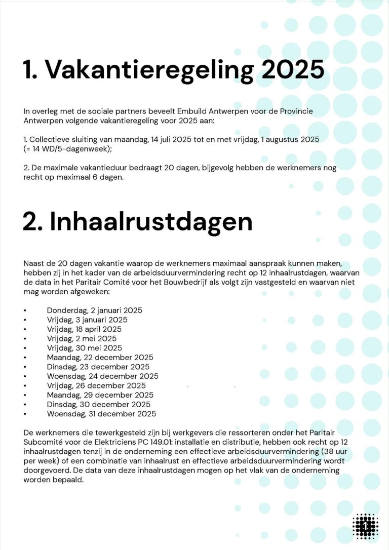 Vakantieregeling 2025 provincie Antwerpen inhaalrustdagen - feestdagen ...